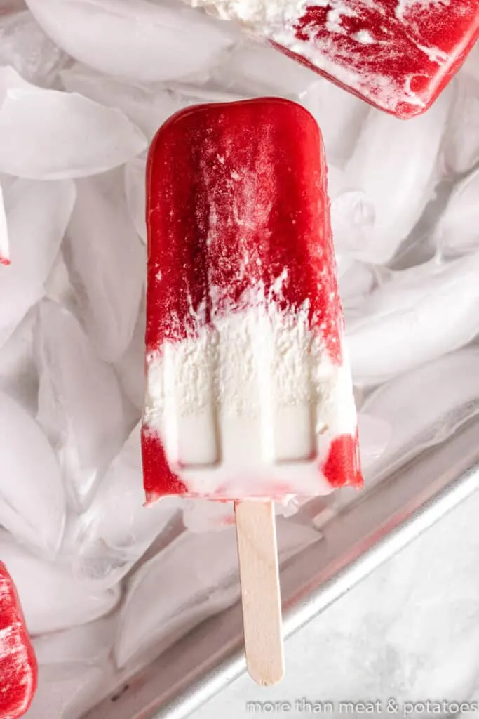 Easy Strawberry Cream Popsicles