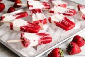 Easy Strawberry Cream Popsicles